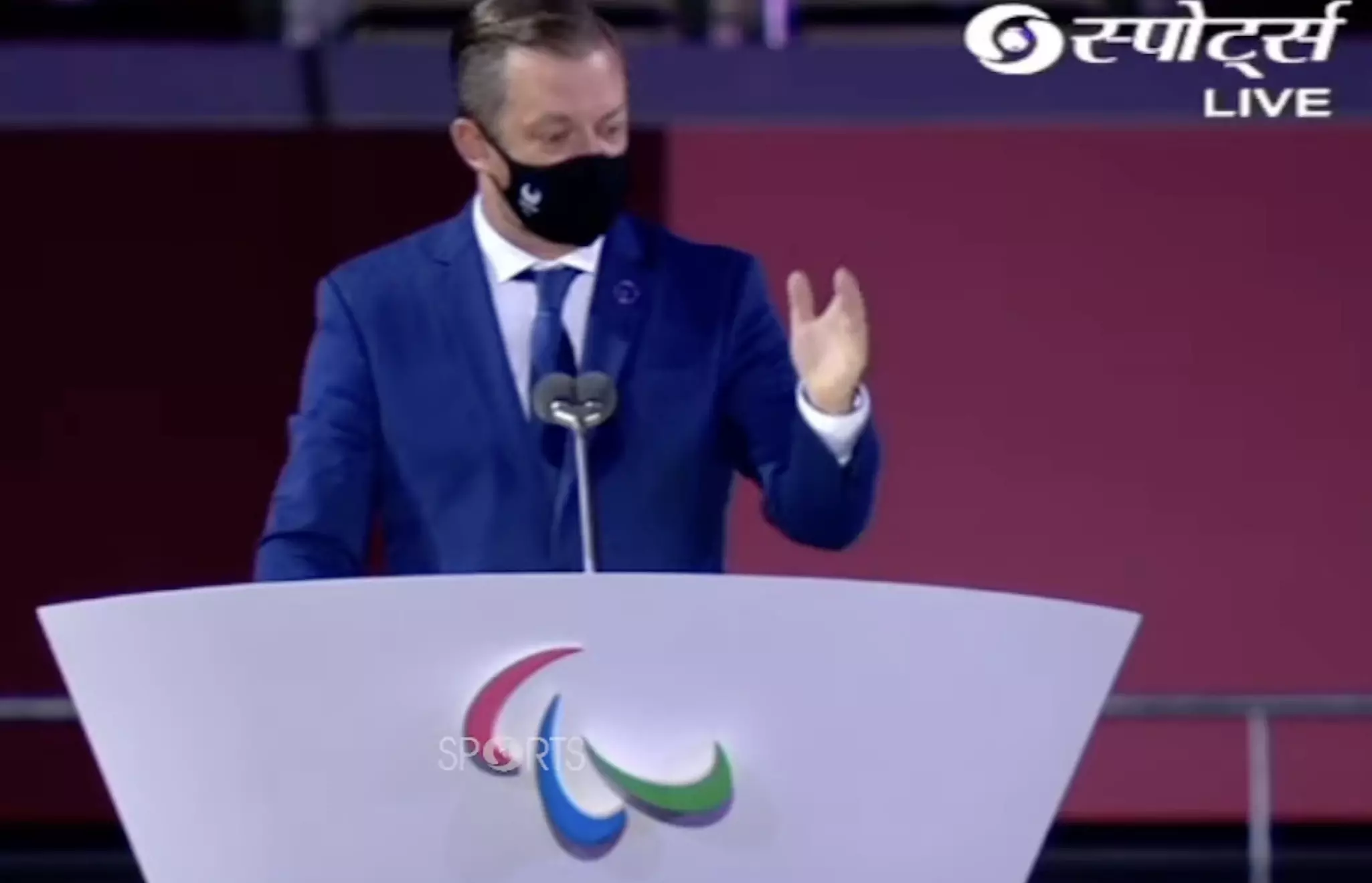 The IPC President delivers an inspirational speech to all the athletes.