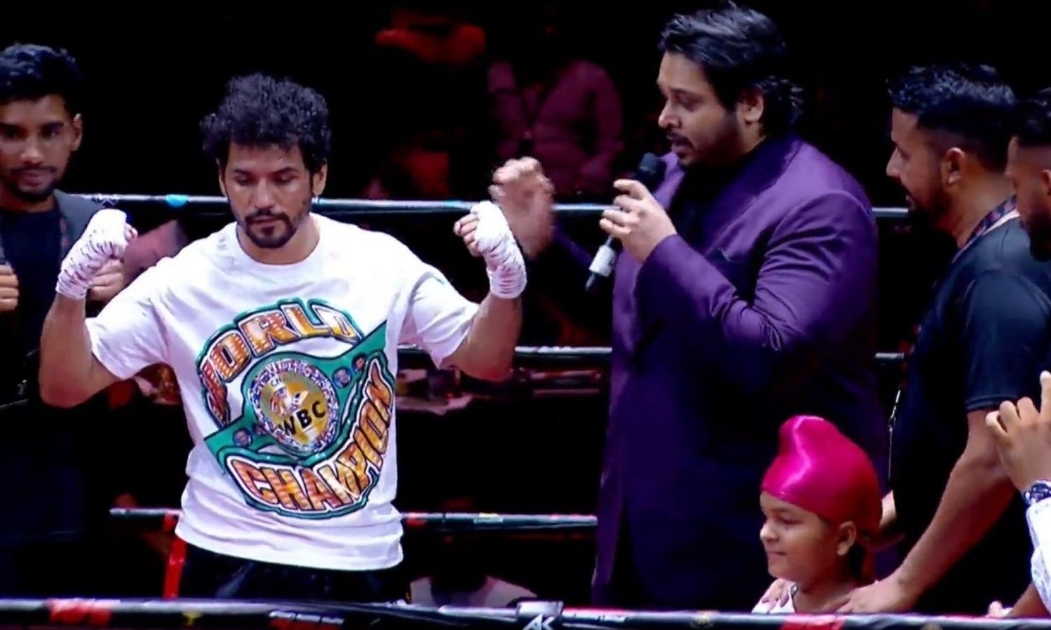 Neeraj Goyat wins KO against Bebe Rico Tshibangu in Crypto Fight Night